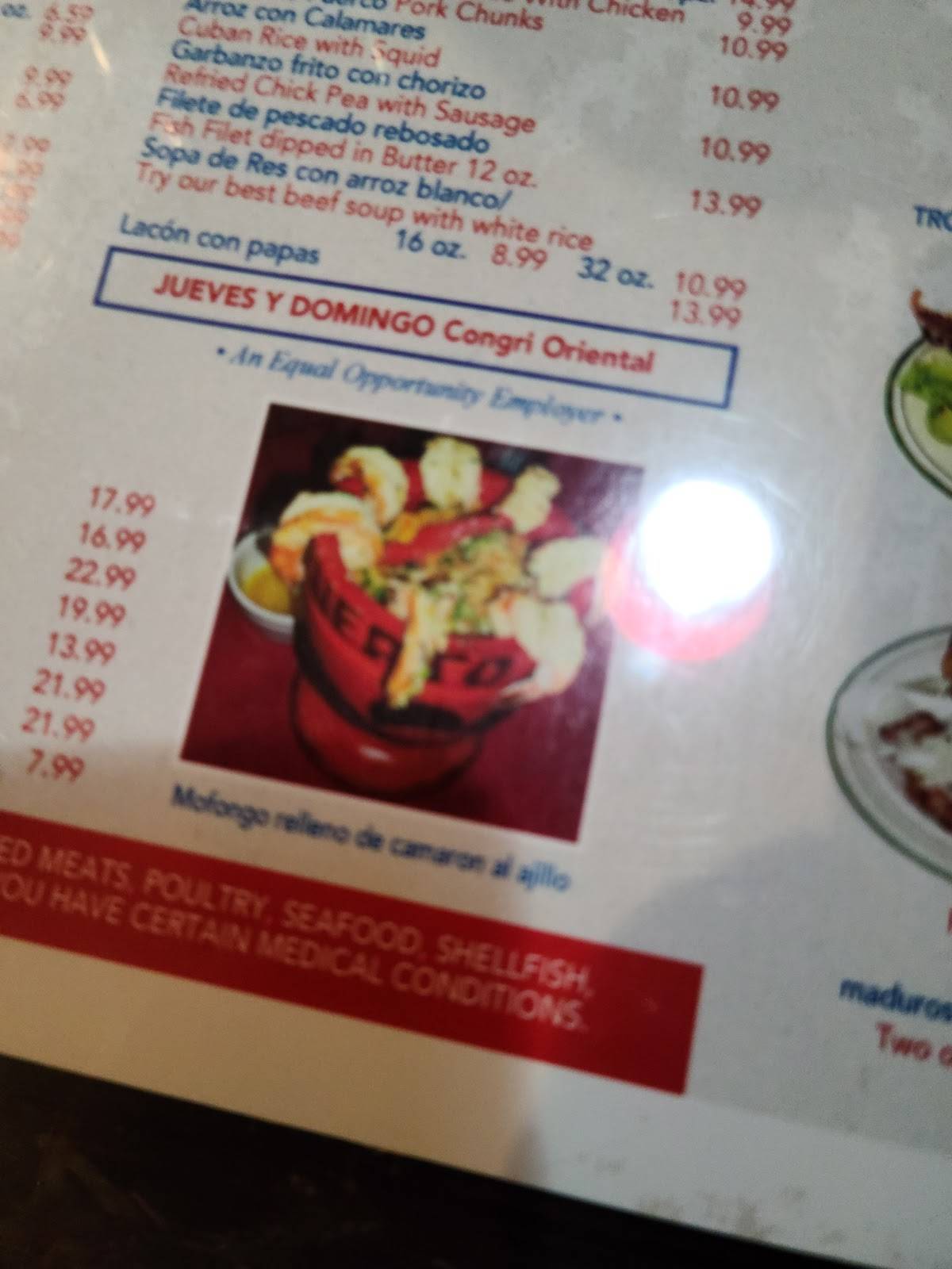 Menu at Caribe Cafe Restaurant, Hialeah, W 68th St