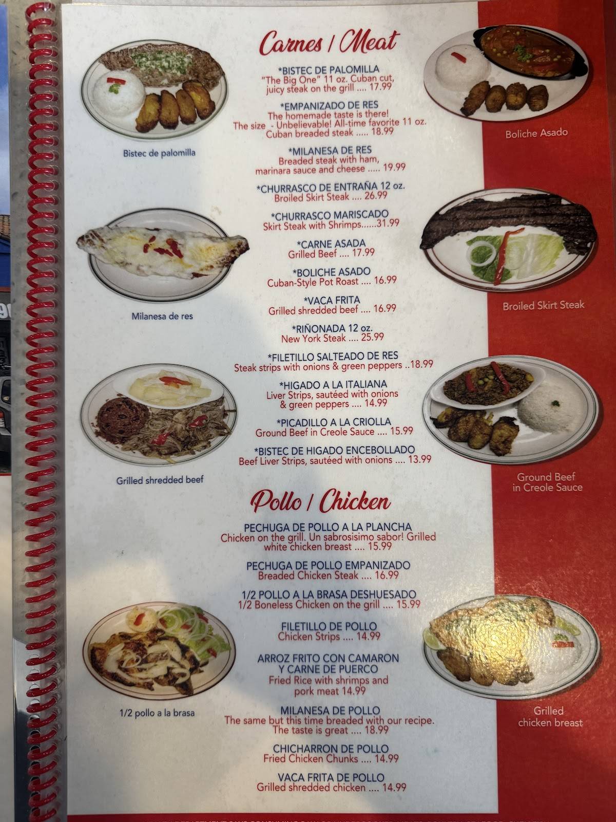 Menu at Caribe Cafe Restaurant, Hialeah, W 68th St