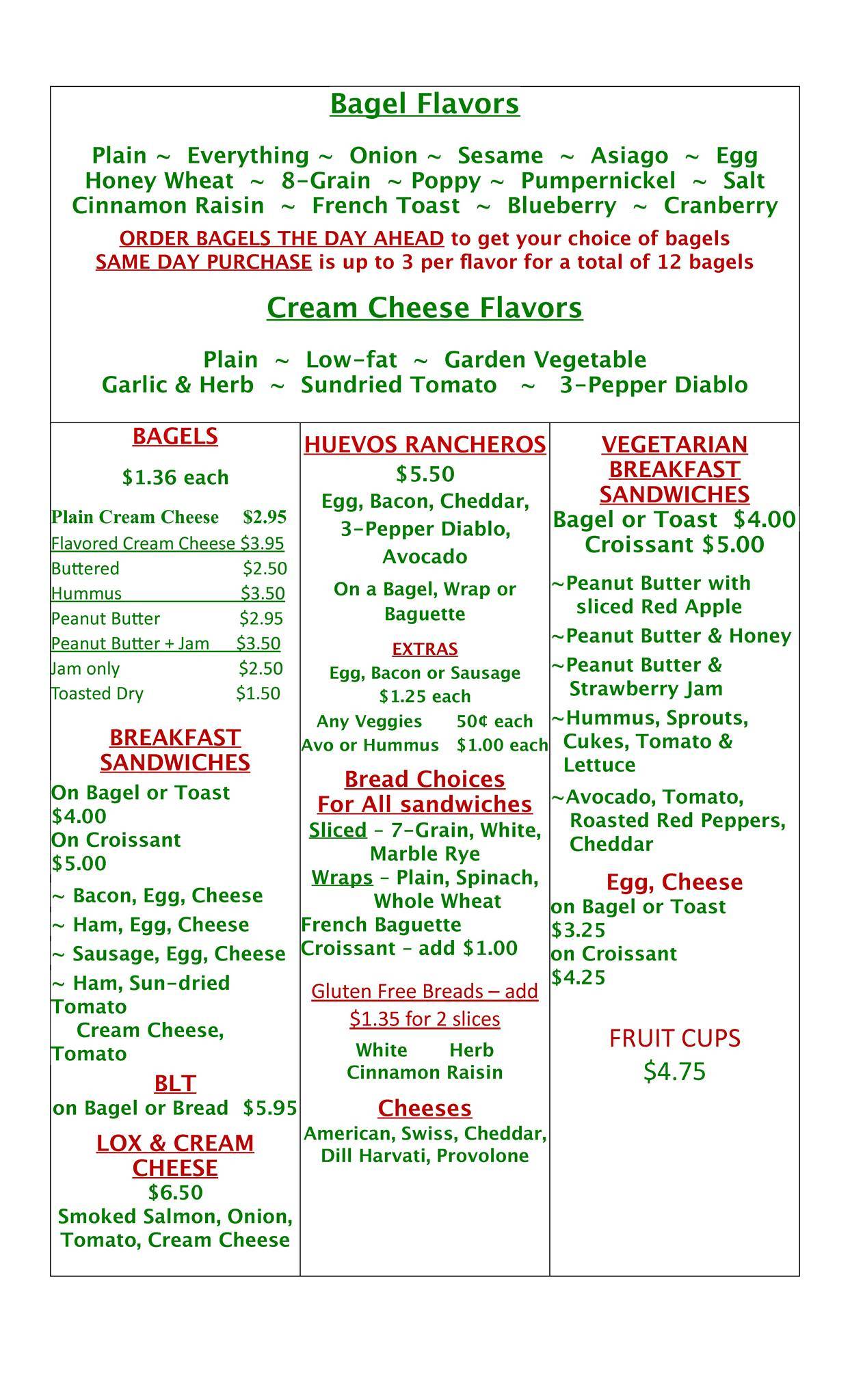Menu at Chatham Village Cafe & Bakery, Chatham, 69 Crowell Rd