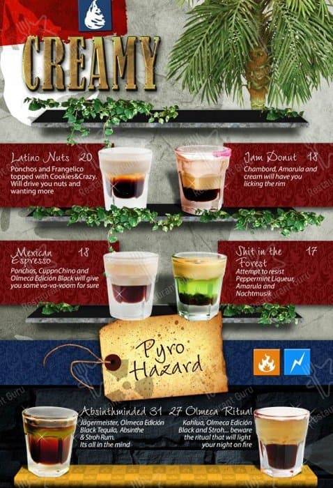 Menu at Cubaña Foreshore cafe, Cape Town, 89 Hertzog Blvd