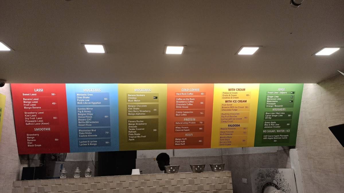 Menu at Dessi Cuppa, India