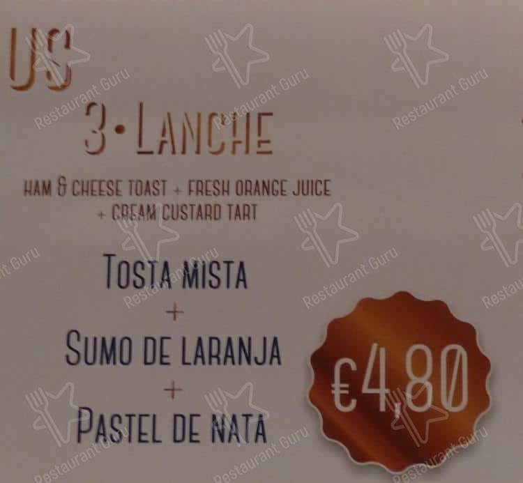 Menu em Fabrica da Nata café, Porto, São Bento 305