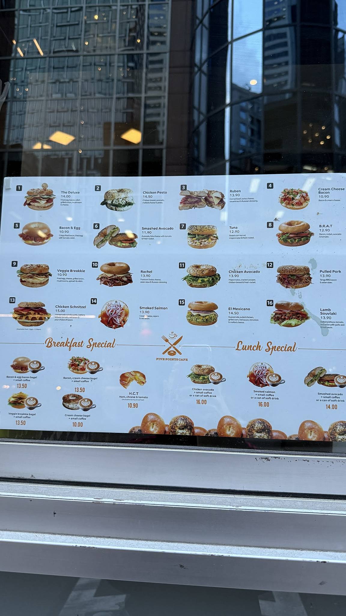 Menu at Five Points Café. cafe, Melbourne, 1/540 Little Collins St