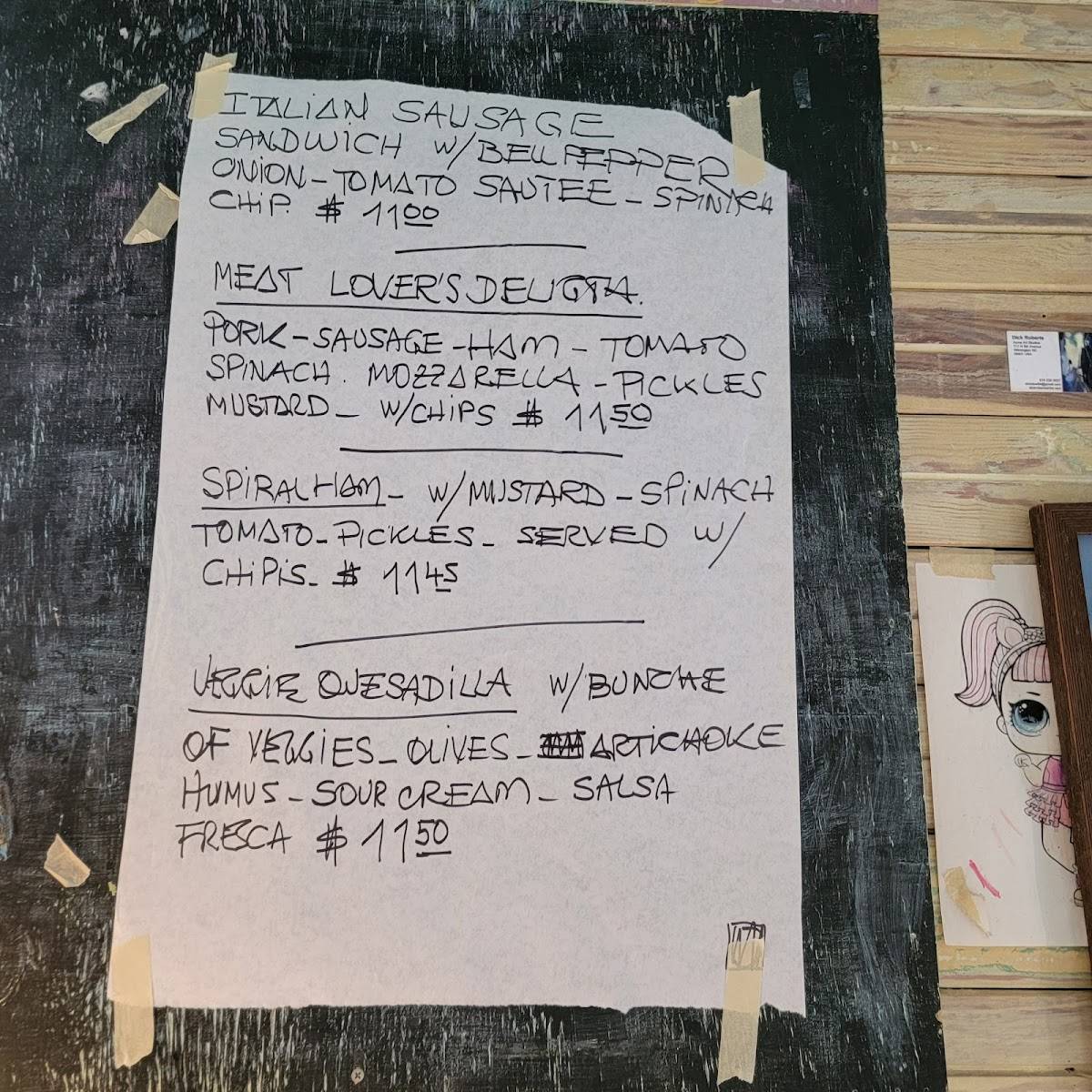 Menu at Folks Café cafe, Wilmington, Princess St