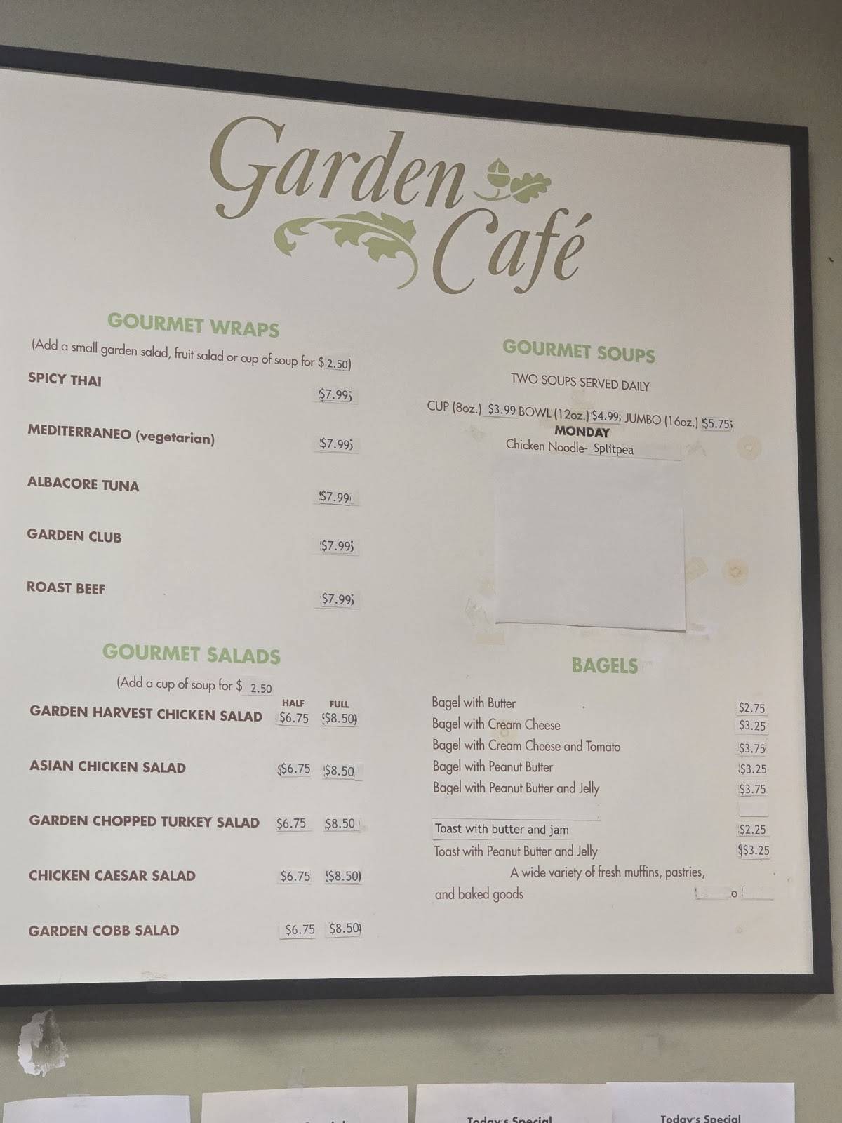 Menu at Garden Cafe, Los Angeles, S Bundy Dr # 150
