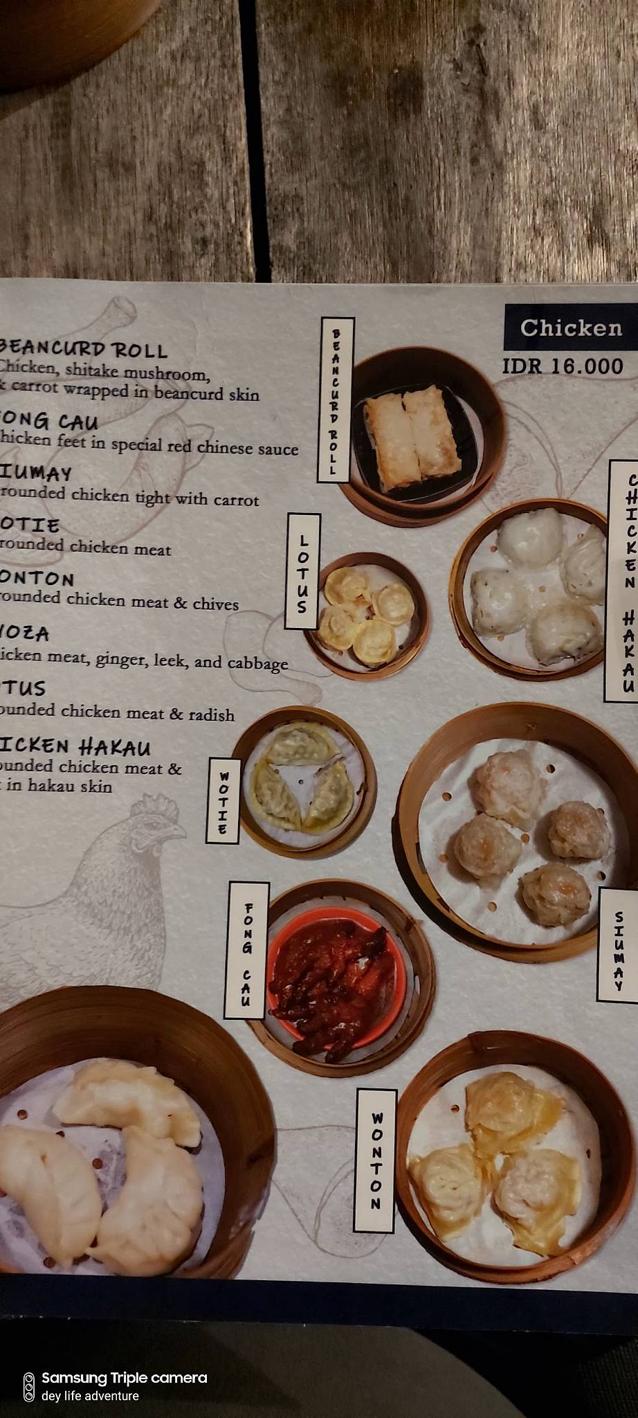 Menu at Jepit Sumpit Dimsum cafe, Kuta Selatan