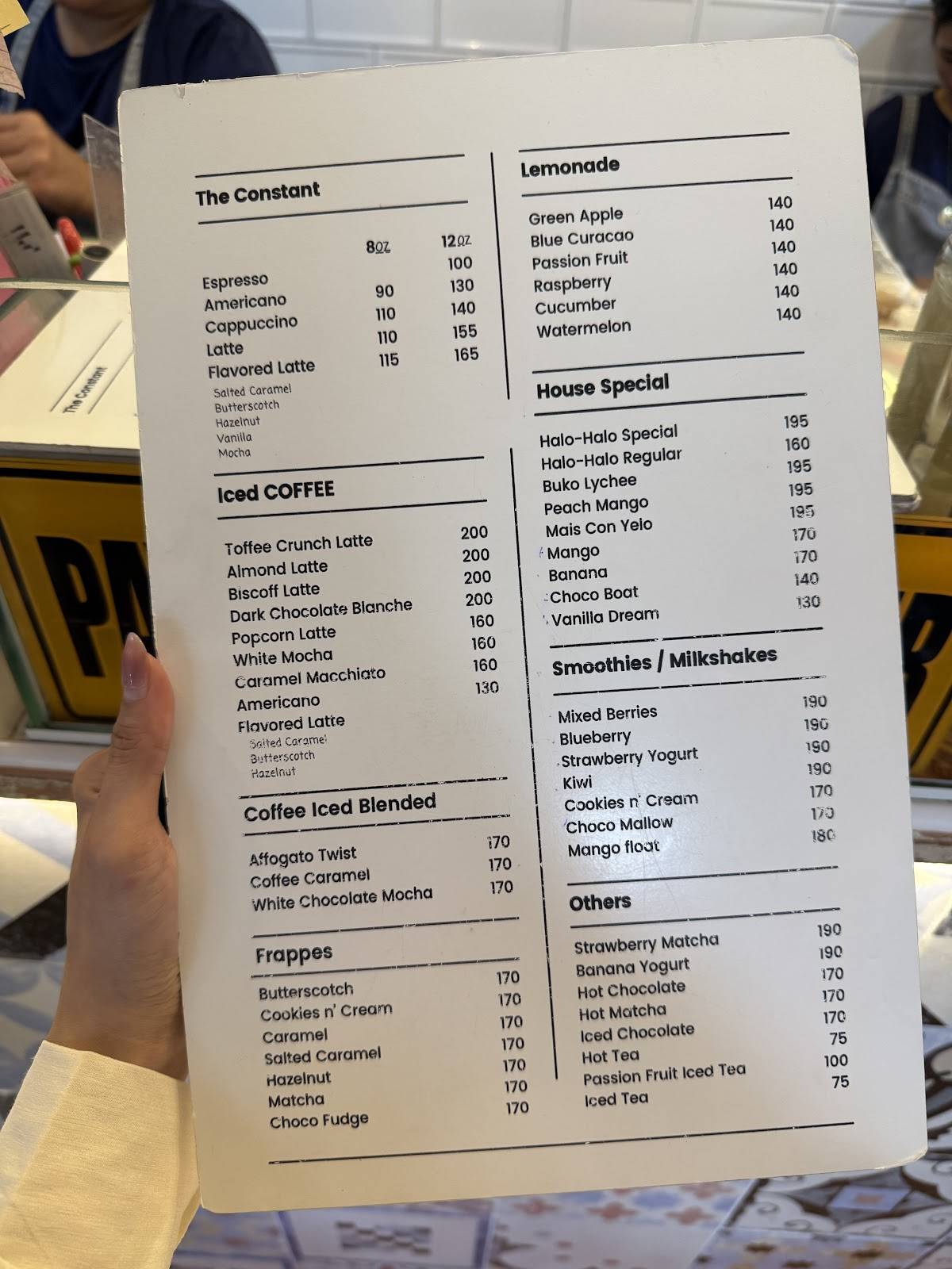 Menu at Kermit's Cafe and Pastry, Bantayan