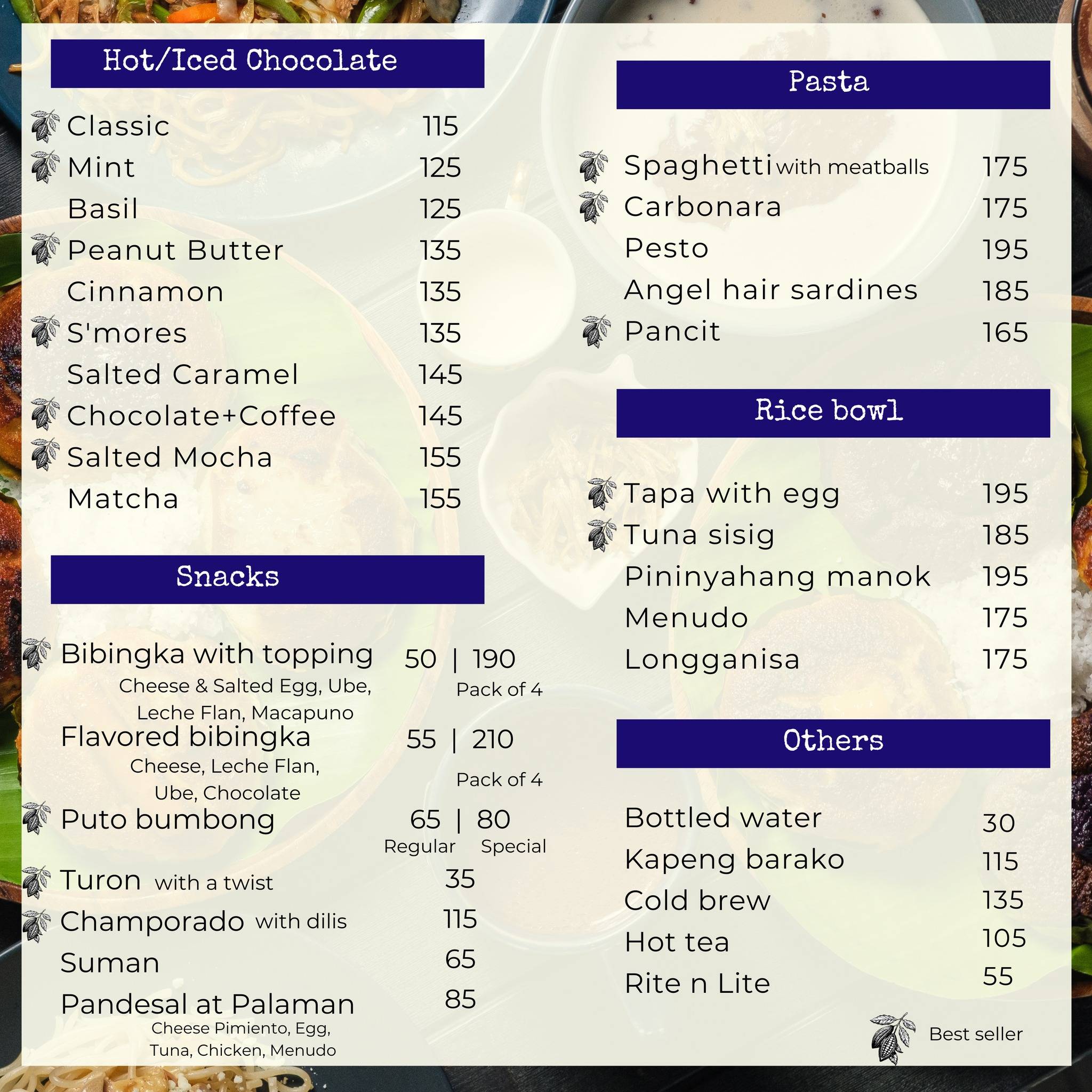 Menu at Kuuma Kaakao cafe, Tagaytay, Hillcrest Plaza Tagaytay-Nasugbu ...