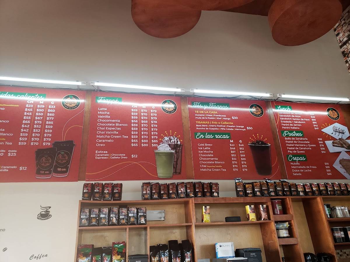 Menu at Café La Negrita- Bahia, Ensenada