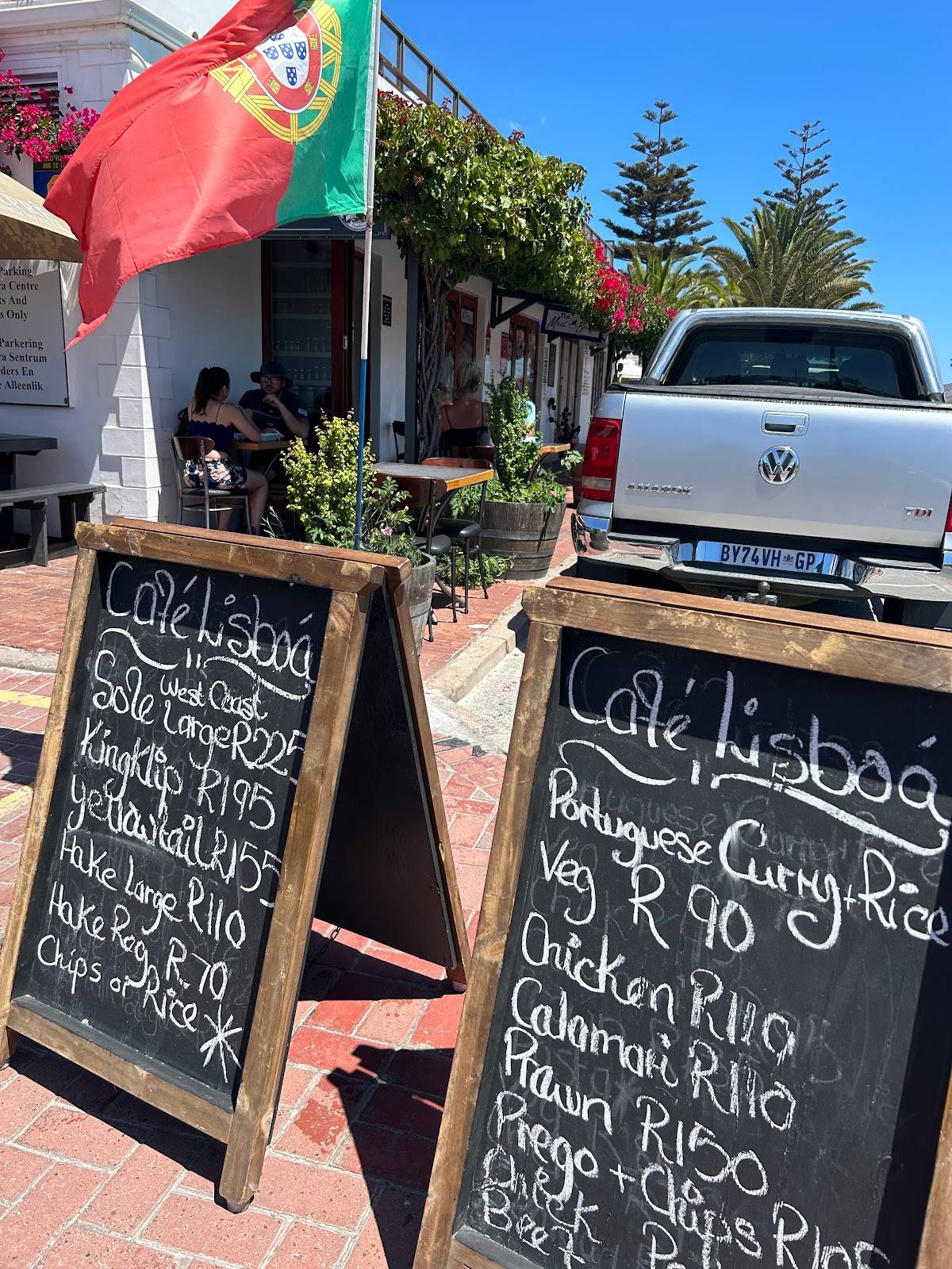 Menu at Cafe Lisboa Portuguese cuisine Langebaan, Langebaan