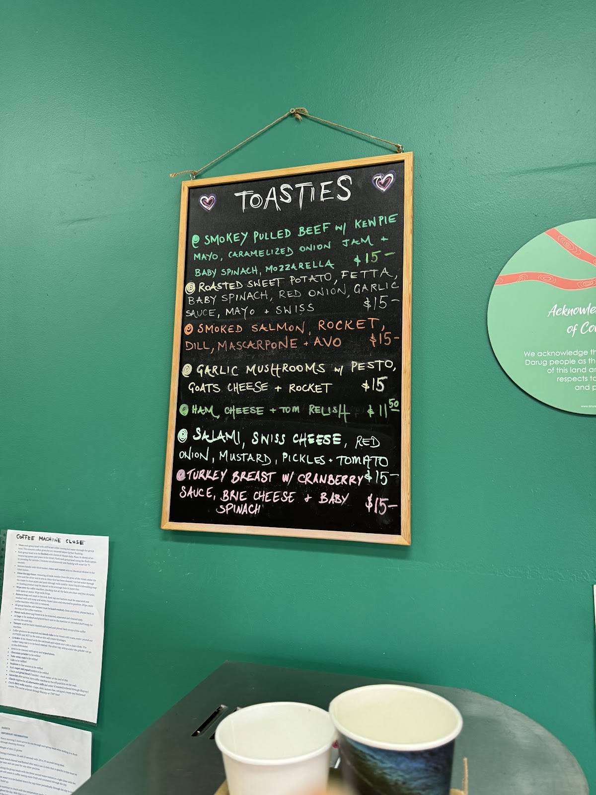 Menu at Little Village Co. cafe, Katoomba