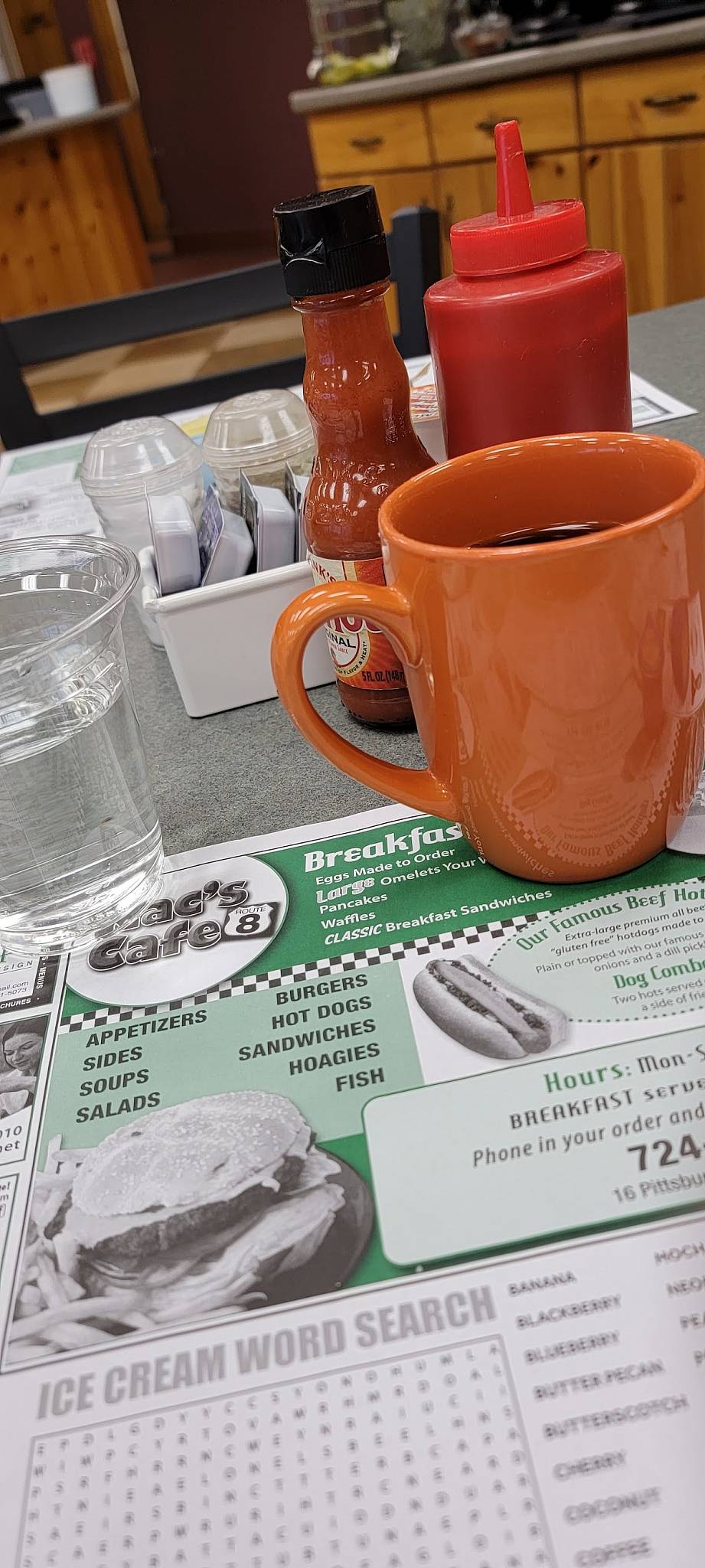 Menu at Mac's Route 8 Cafe, Butler