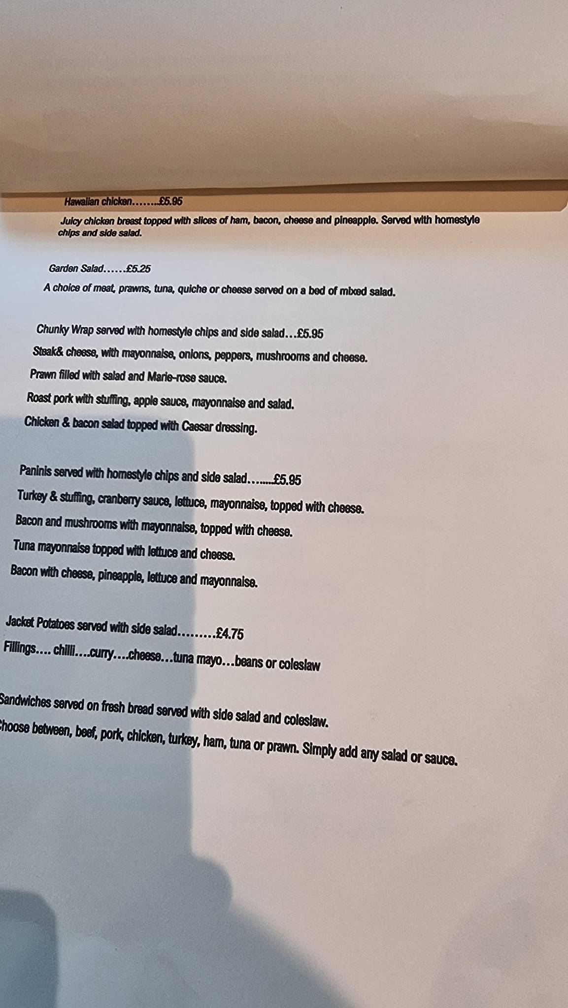 Menu at Mellor Sandwich Bar & Coffee Shop, Doncaster