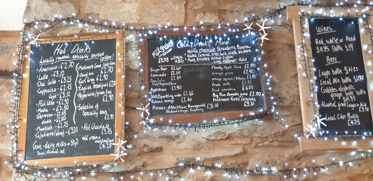 Menu at Mortimers cafe, Dulverton