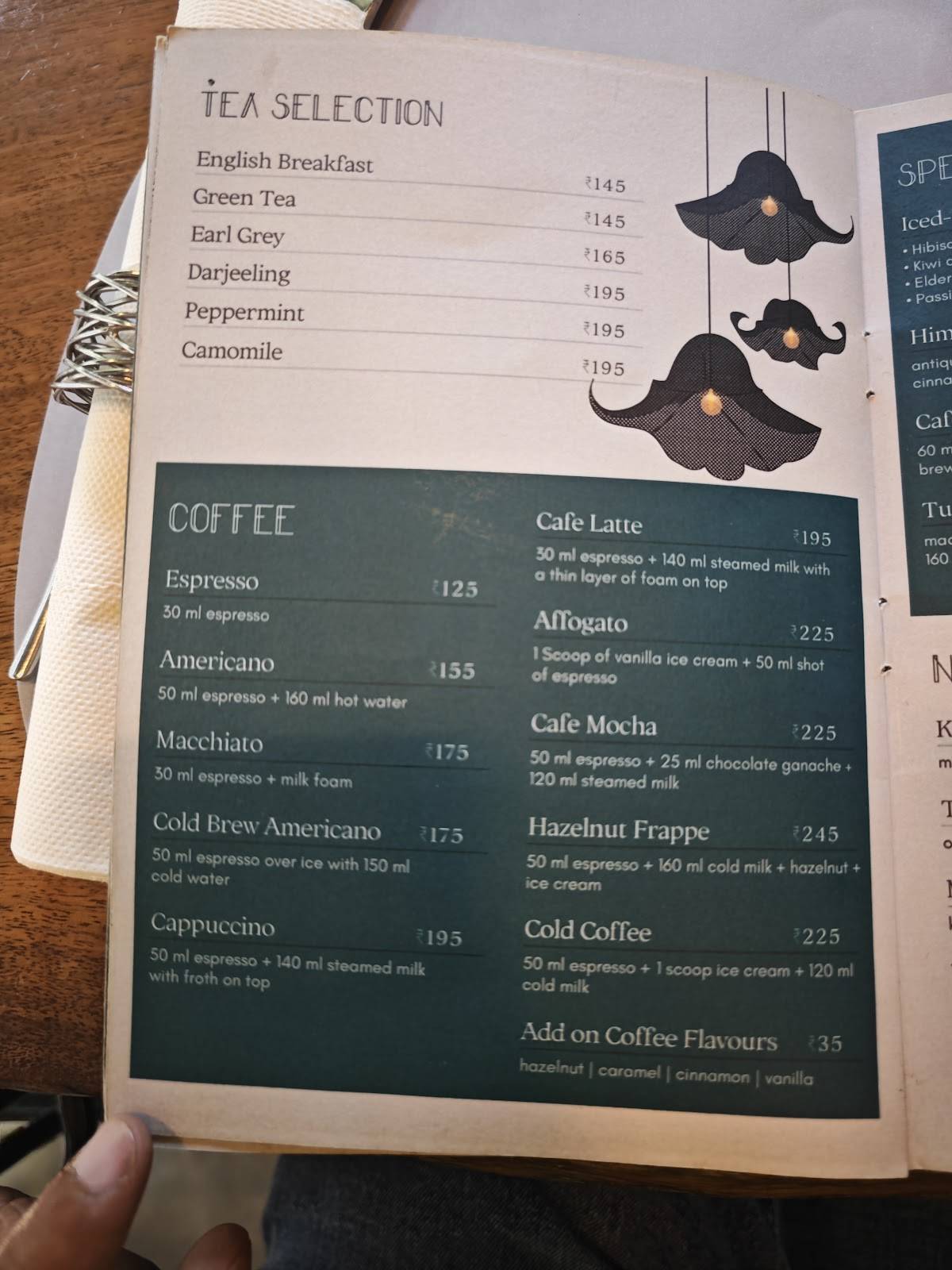 Menu at Cafe Olio, Chandigarh