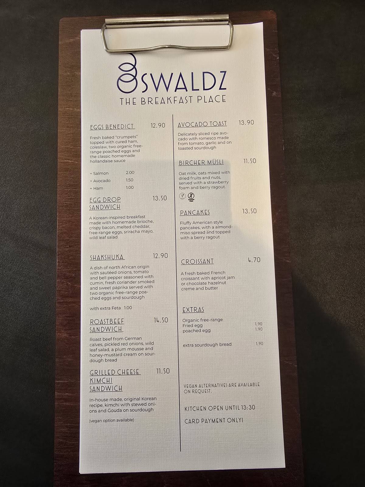 Speisekarte von Oswaldz Café cafe, Dresden