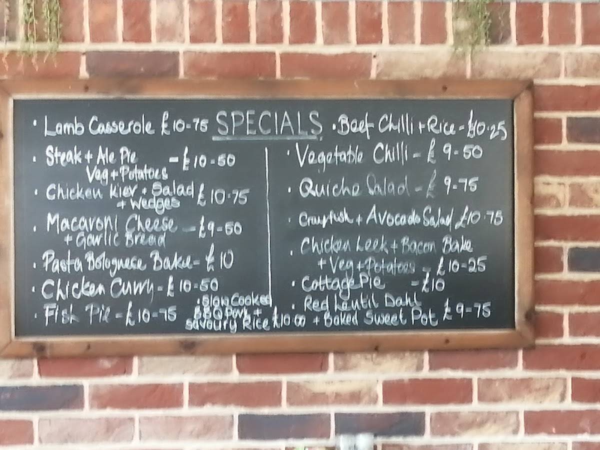 Menu at Rainbow Cafe, Harwich