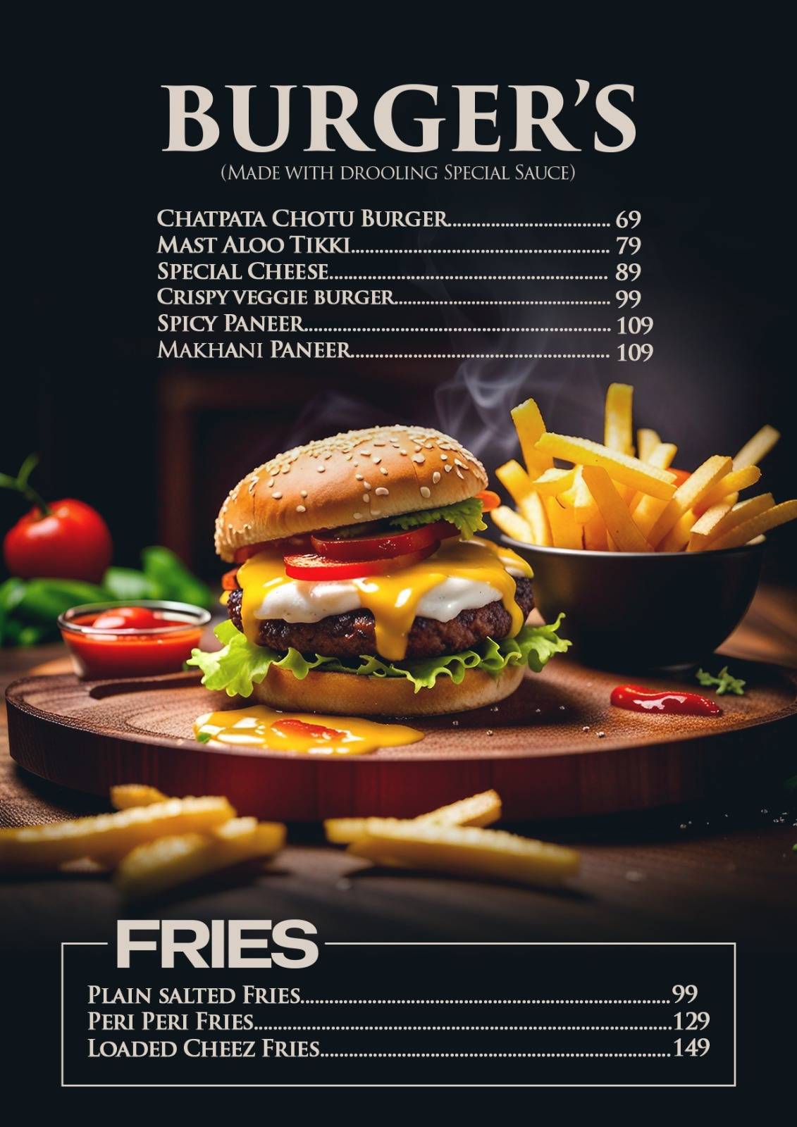 Menu at S Cafe, Muradnagar
