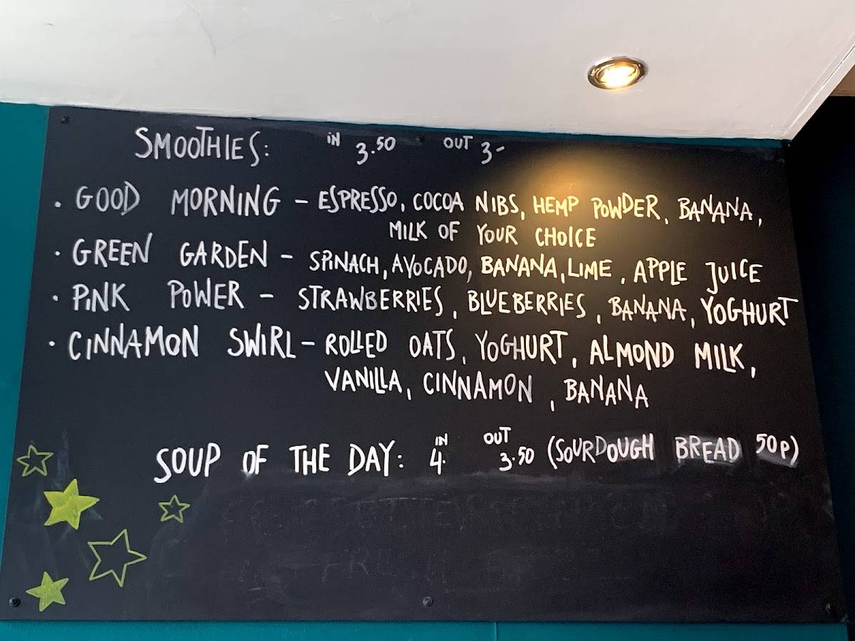 Menu at SEVEN neighbourhood cafe, Edinburgh