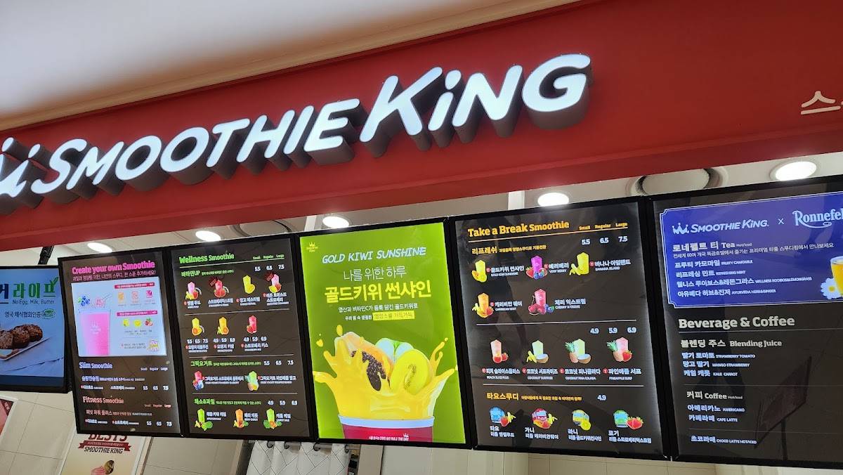 Menu at SMOOTHIE KING cafe, Seoul, Yeongdeungpo-dong