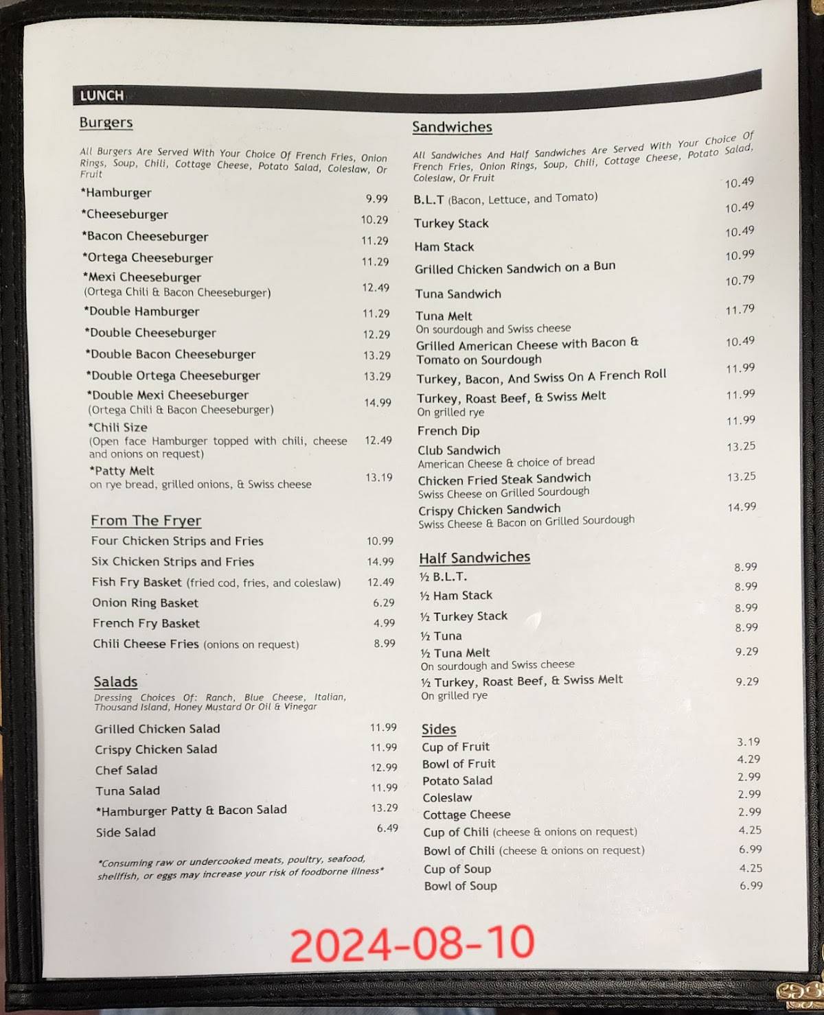 Menu at Skillets Cafe, Chino Valley, 990 AZ-89
