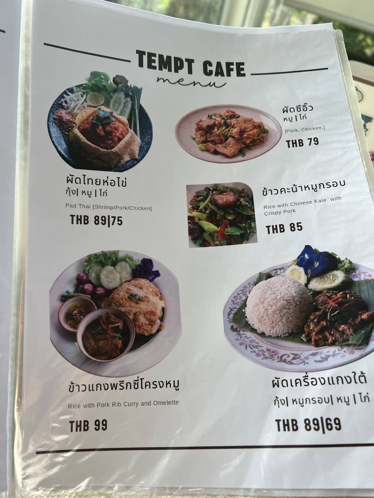 Carta de Tempt Café, Choeng Thale, 38F2+V3R