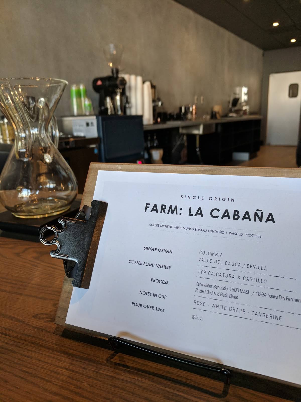 Menu at The Boy & The Bear - Coffee Roastery cafe, Los Angeles ...