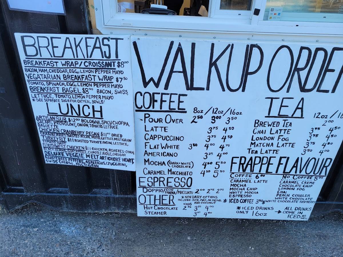 Menu at The Open Door Cafe, Prince George