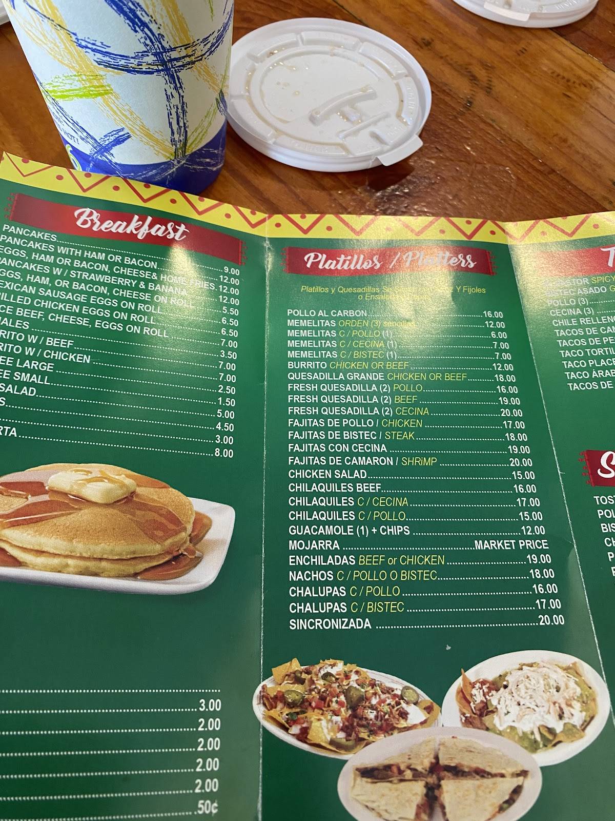 Menu at Cafe Veracruz 1, White Plains, 24 W Post Rd