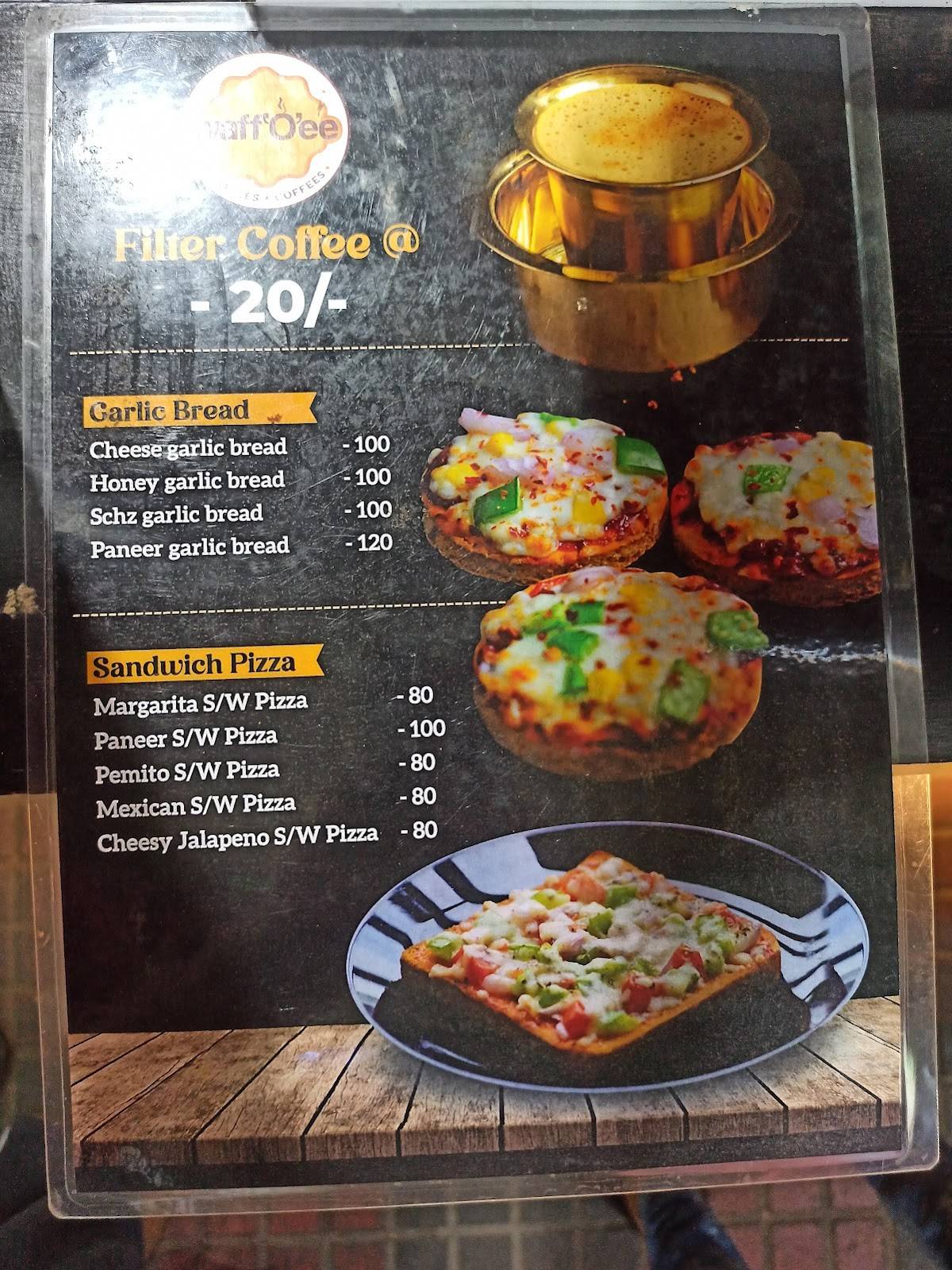 Menu at Waff'o'ee, Chennai