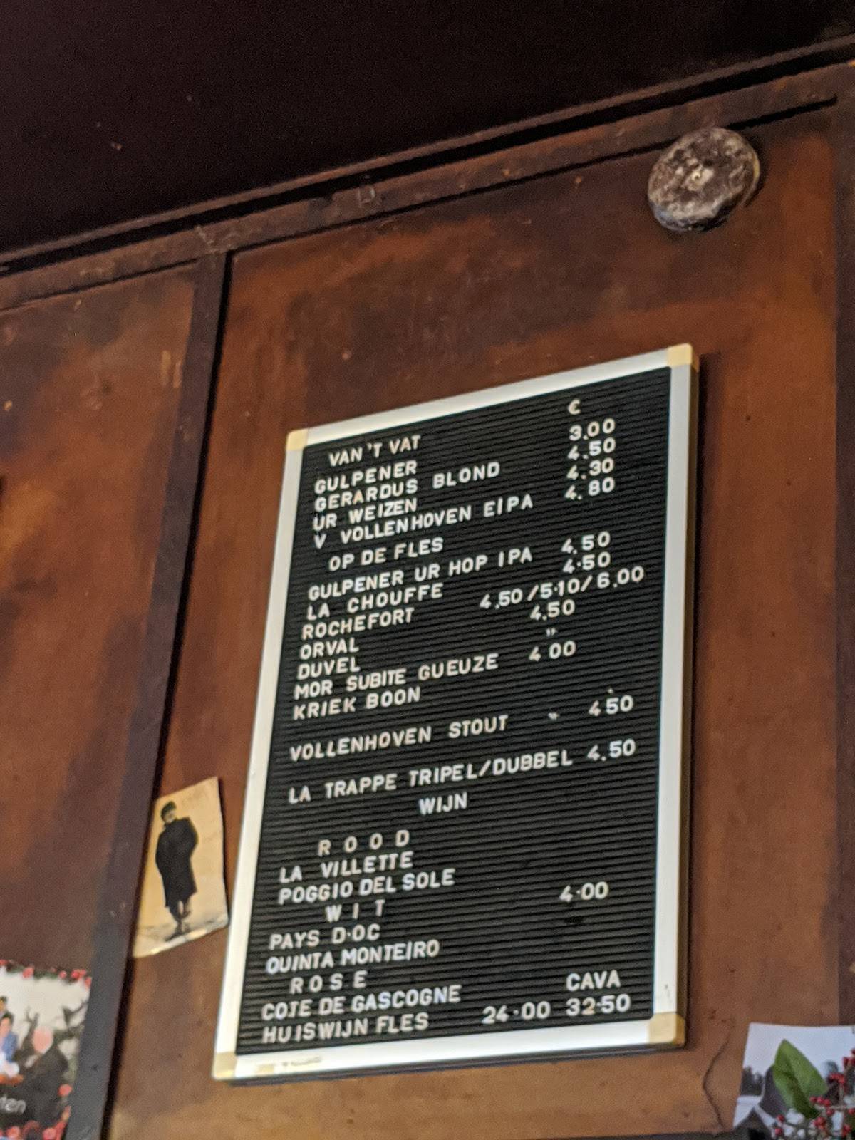 Speisekarte von Cafe Welling, Amsterdam