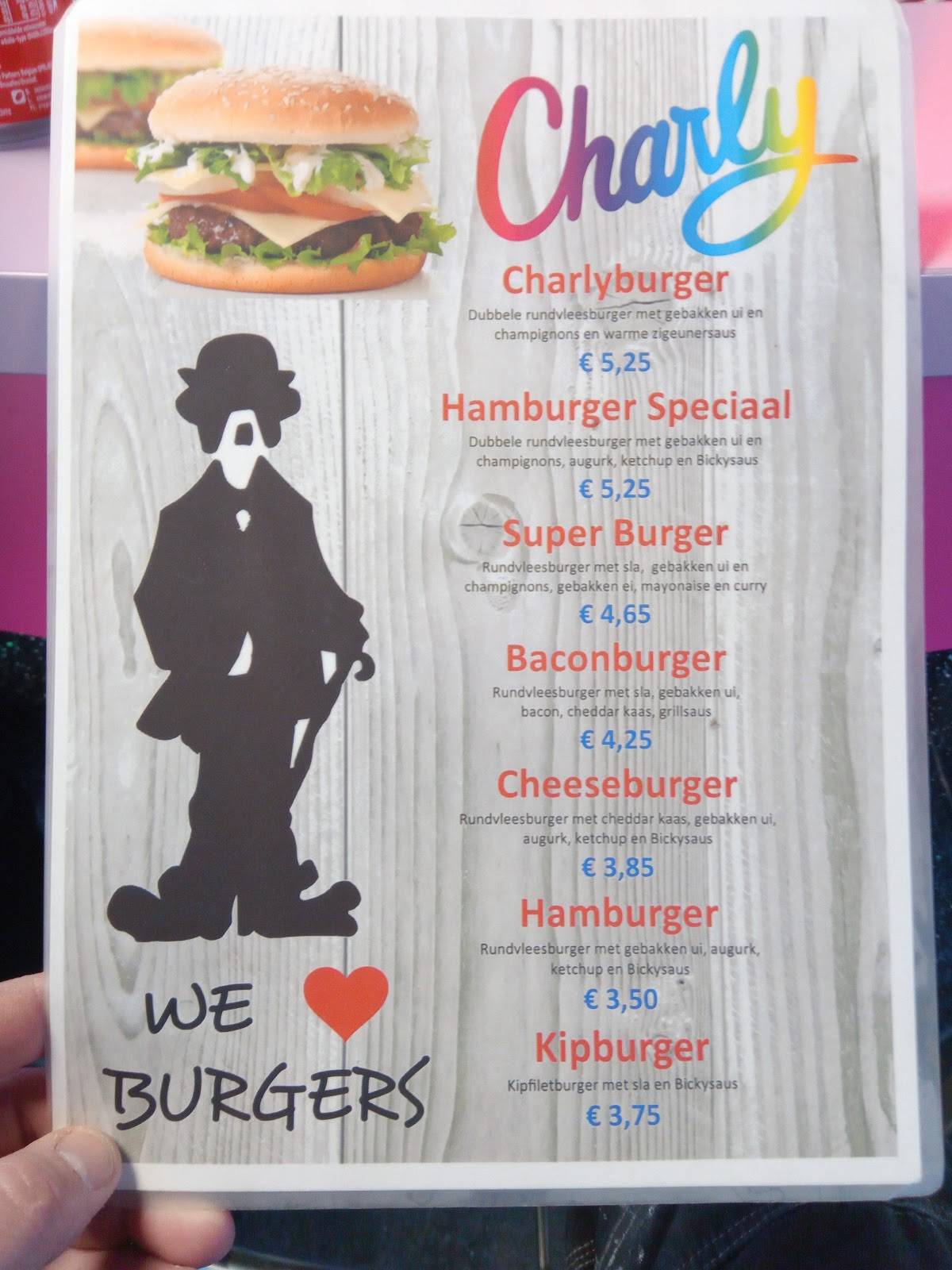 Carta de Cafetaria Charly Arnhemseweg, Apeldoorn, Arnhemseweg 187