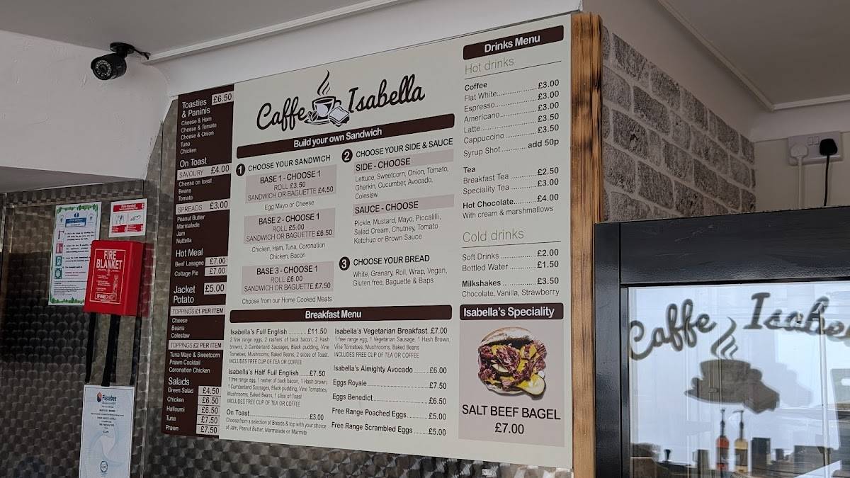 Menu at Caffe Isabella cafe, Biggin Hill