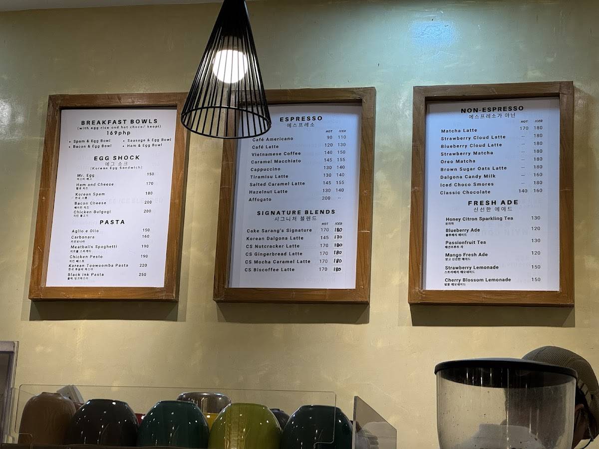 Menu at Cake Sarang 캐이크사랑 restaurant, Ormoc