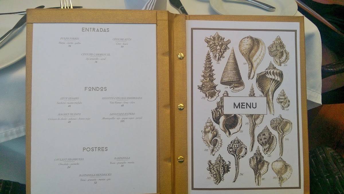 Carta de Cala Restaurante & Lounge, Barranco, Cto. de Playas