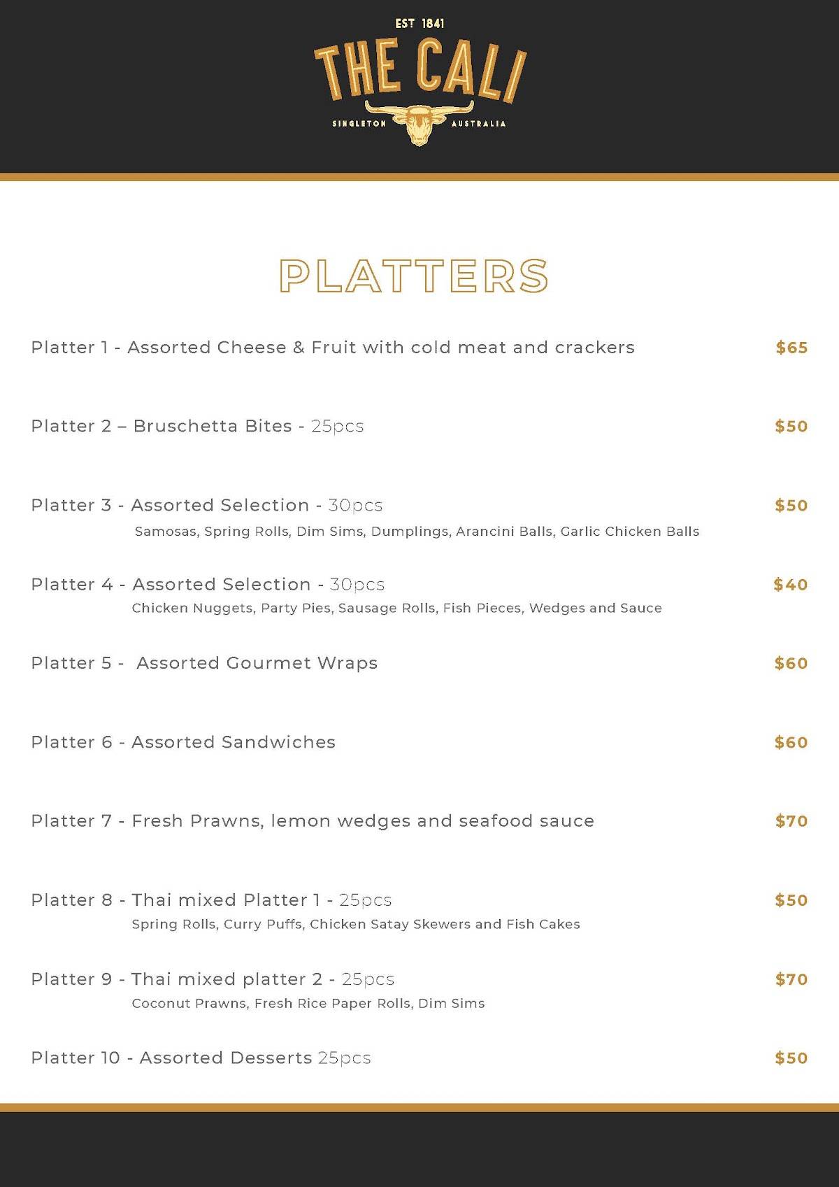 Menu at Caledonian Hotel pub & bar, Singleton