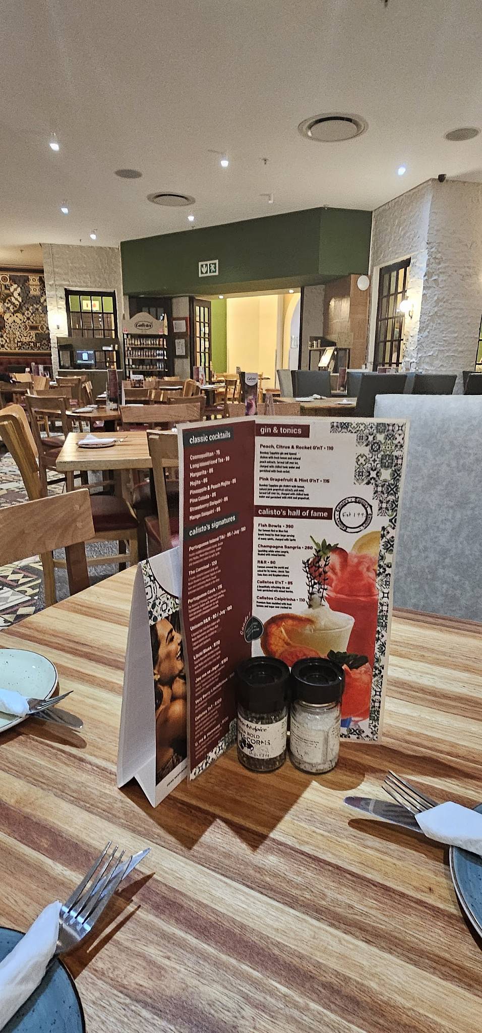 Menu bij Calistos Portuguese Restaurant Gold Reef City, Johannesburg ...