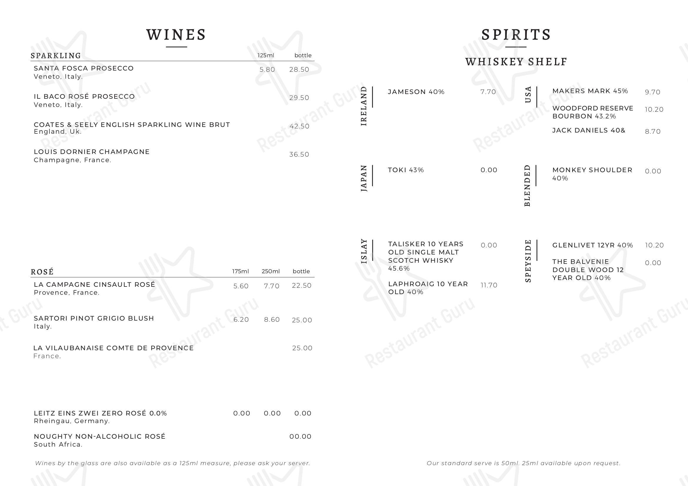Menu at Red Lion (Hotel) pub & bar, Cambridge, 27 High St