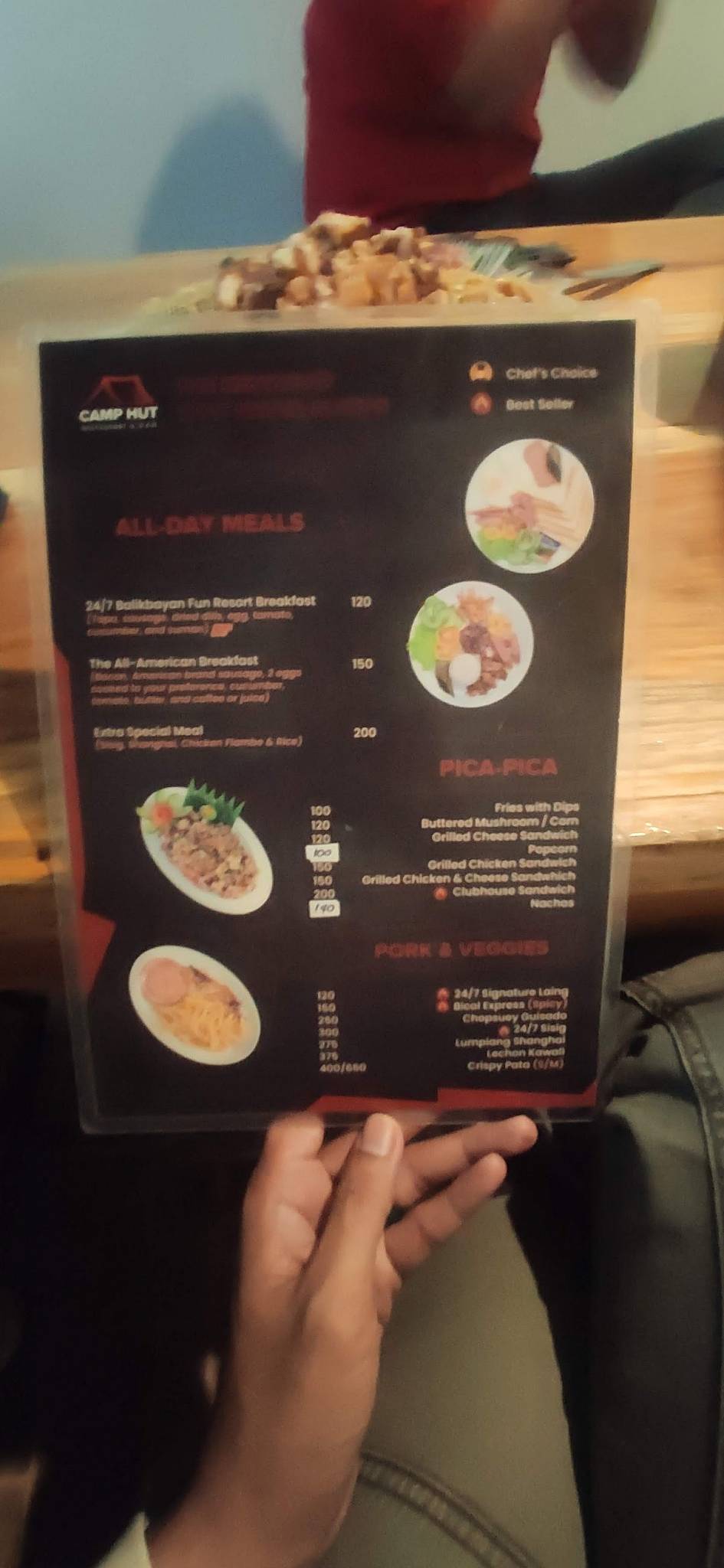 Menu at Camp Hut Restaurant, Taguig