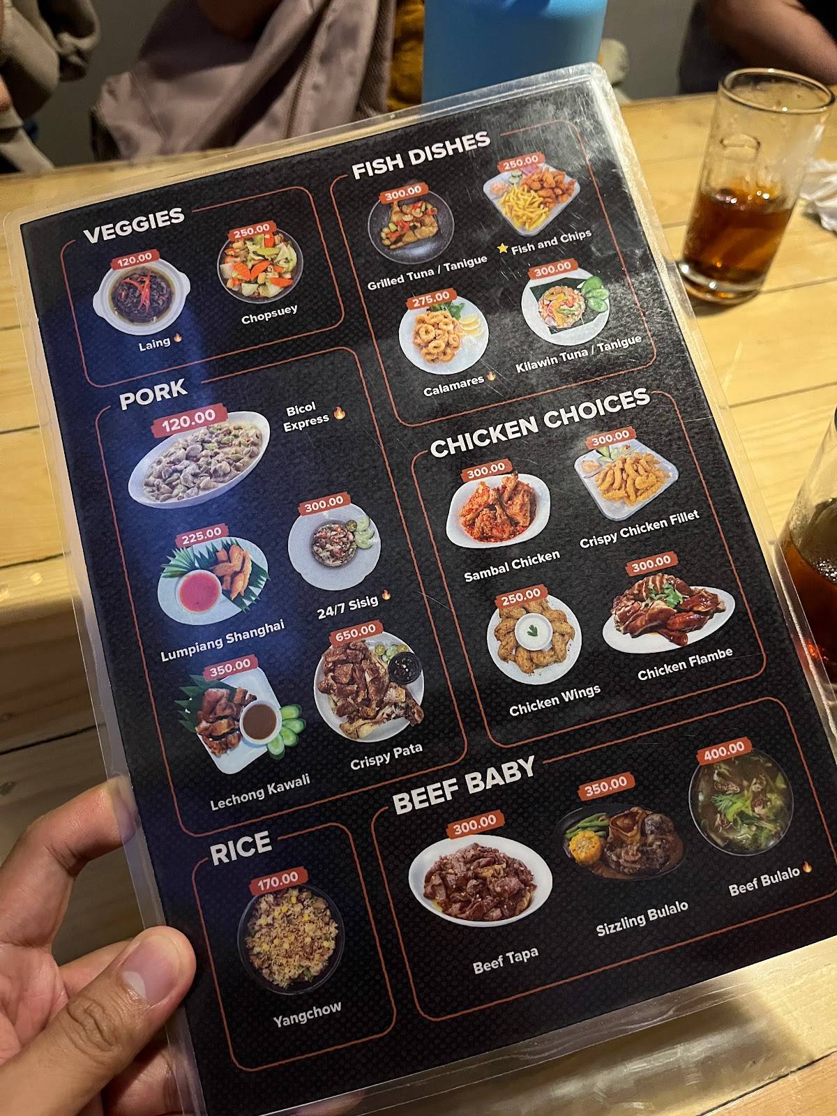 Menu at Camp Hut Restaurant, Taguig