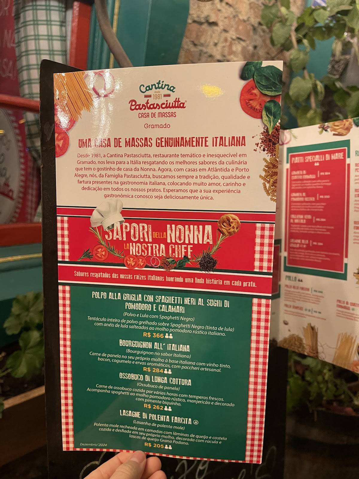 Menu em Cantina Pastasciutta restaurante, Gramado