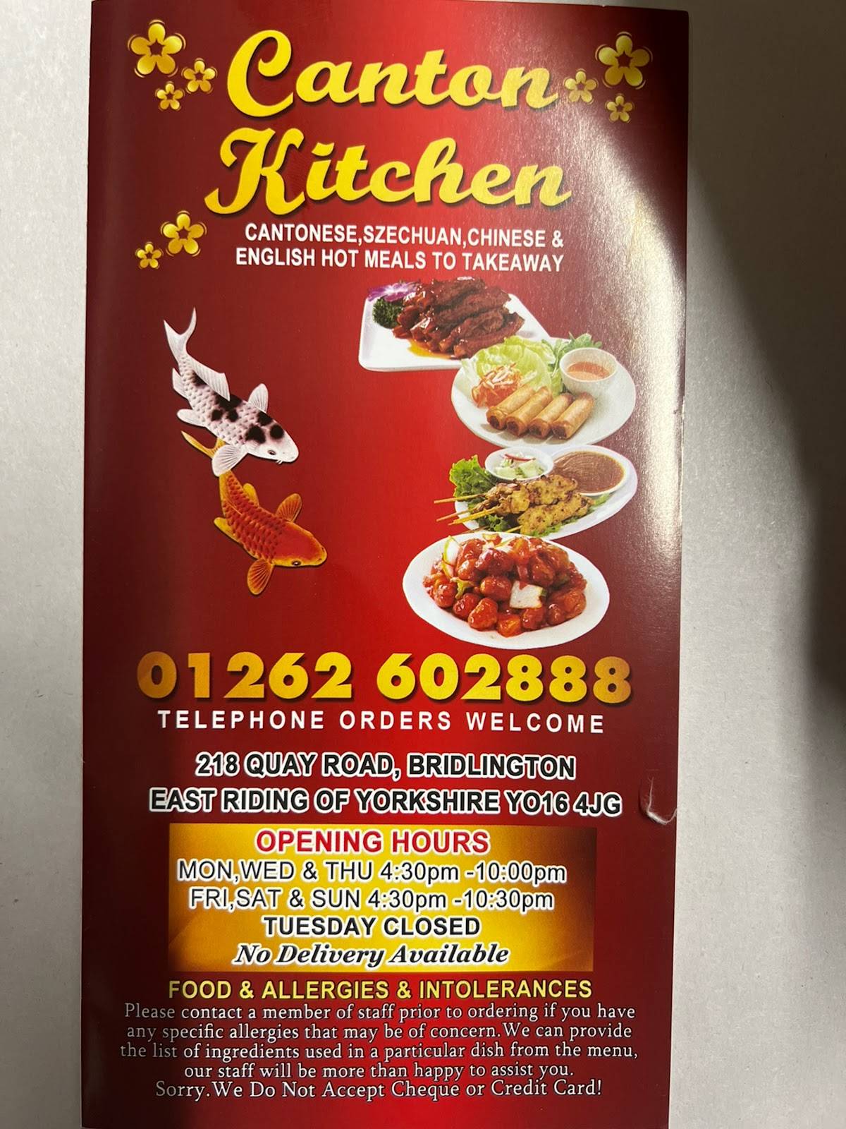 Menu at Canton Kitchen fast food, Bridlington