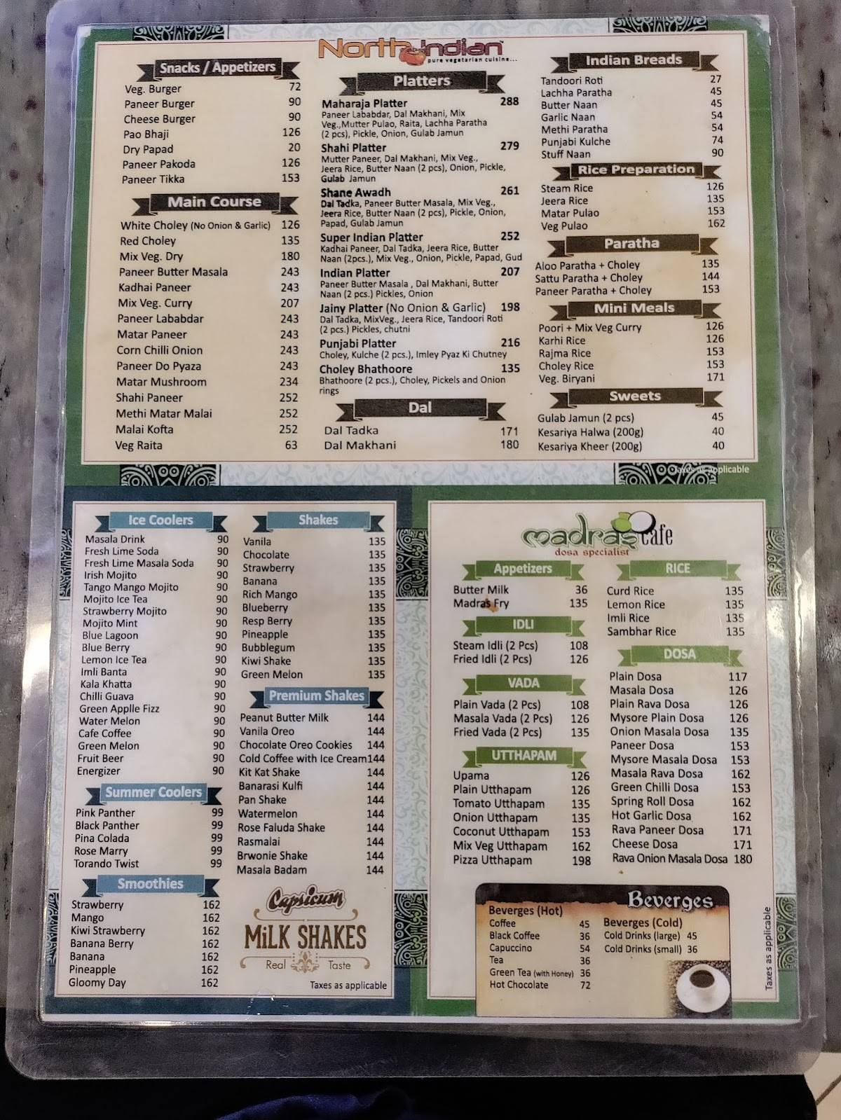 Menu at Capsicum Food Court Best Restaurant in Varanasi Best Family ...