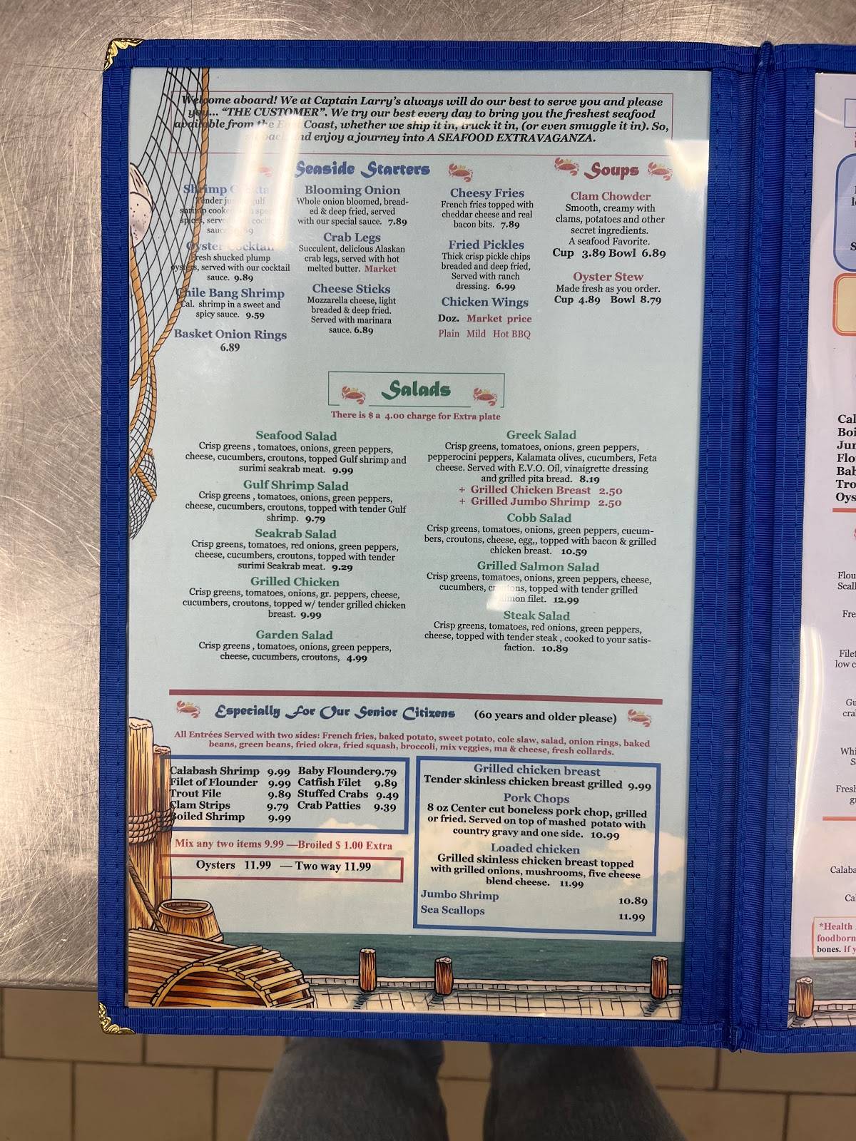 Menu at Captain Larry's Seafood & Steakhouse, Laurinburg