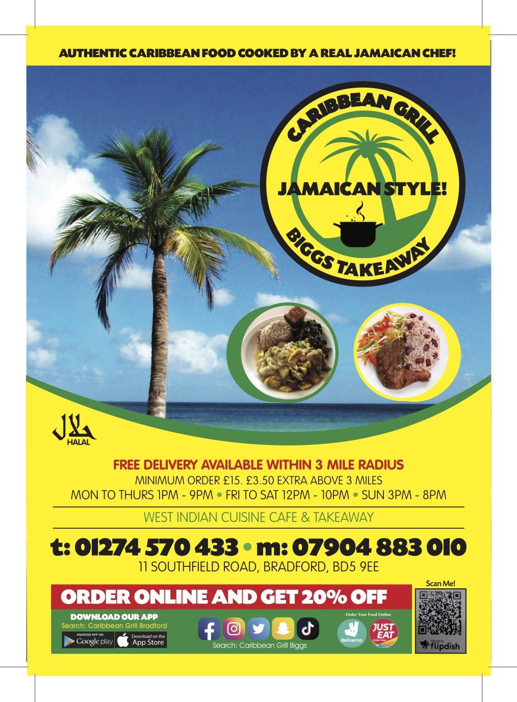 Menu at Caribbean Grill restaurant, Bradford