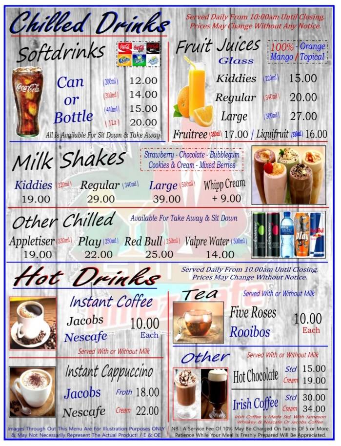 Menu at Suits Timez Café Carletonville Merafong City pub & bar ...