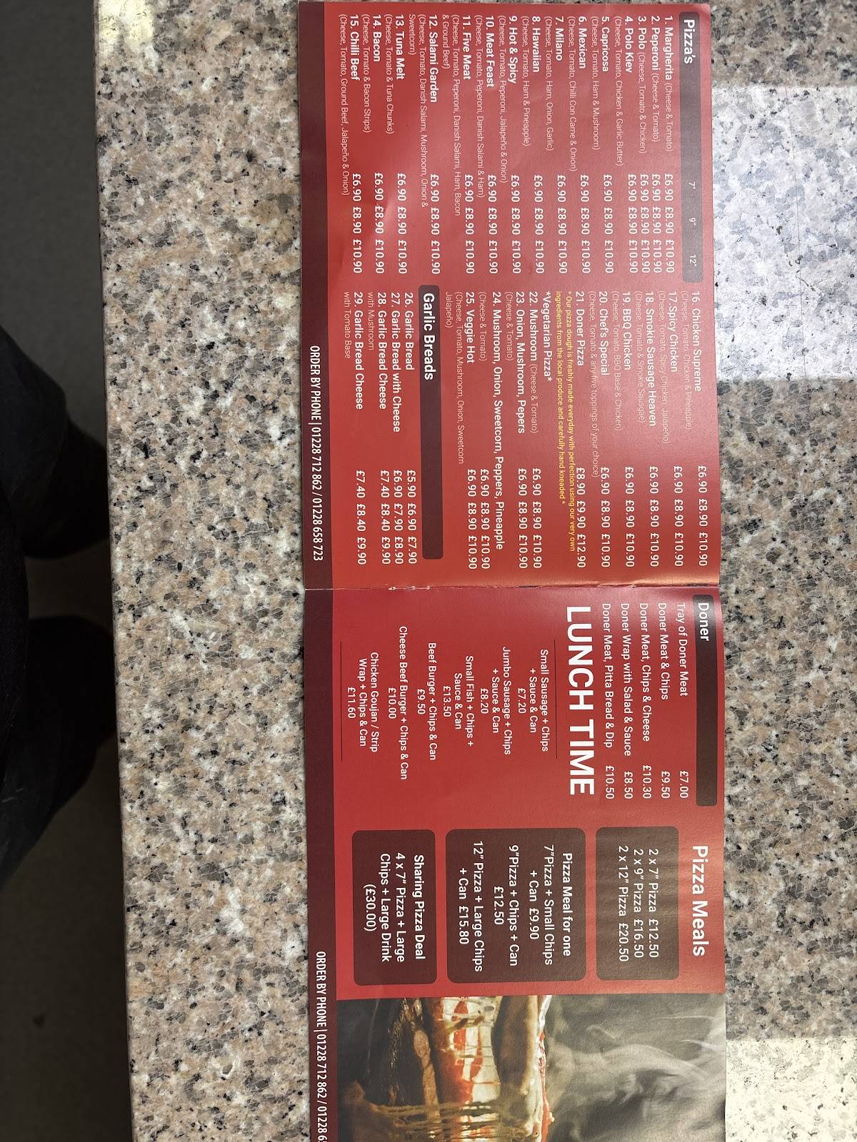 Menu at The Dalston Fryer fast food, Carlisle