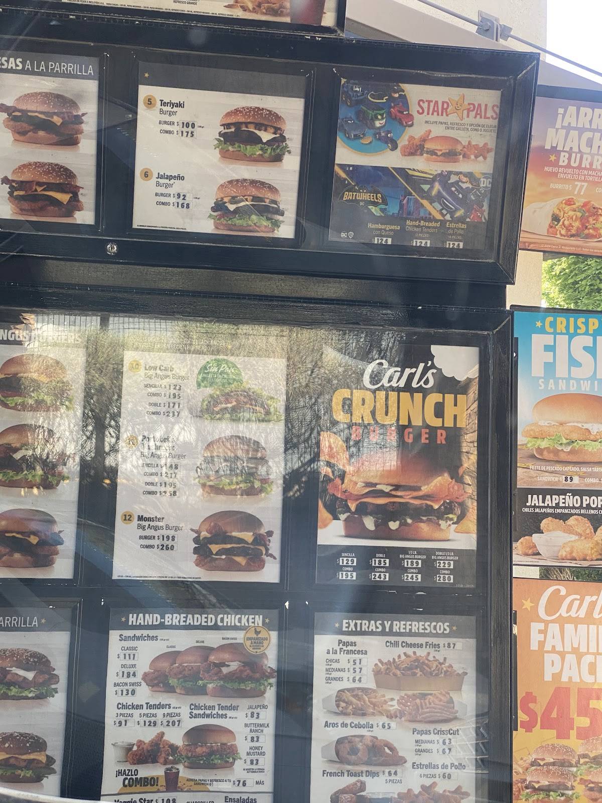 Menu at Carl's Jr restaurant, Nogales, Blvd. El Greco 45-int B06