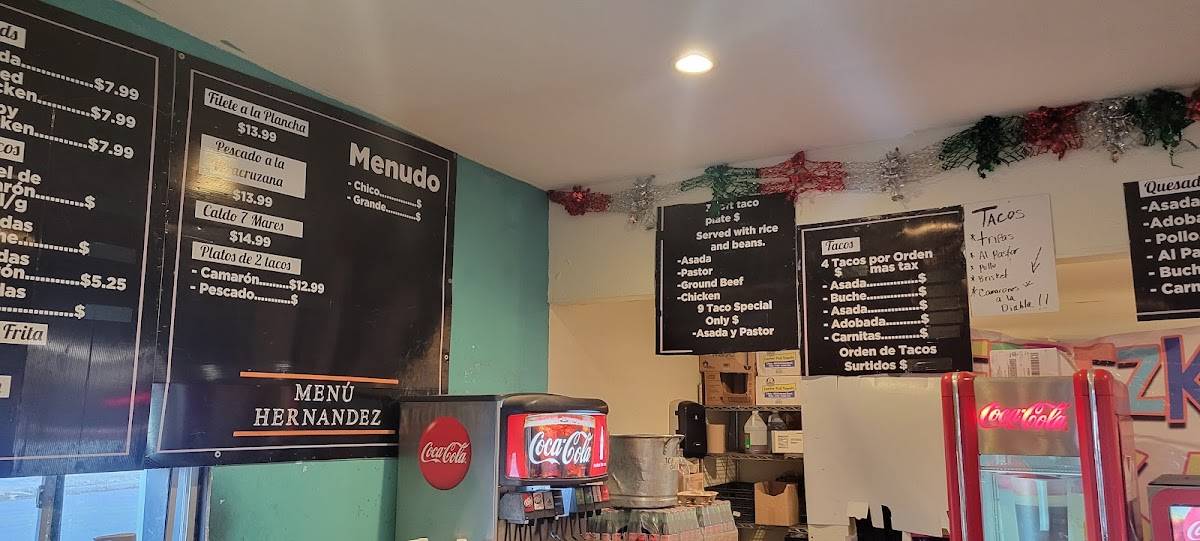 Menu at Carniceria Hernandez restaurant, Friona