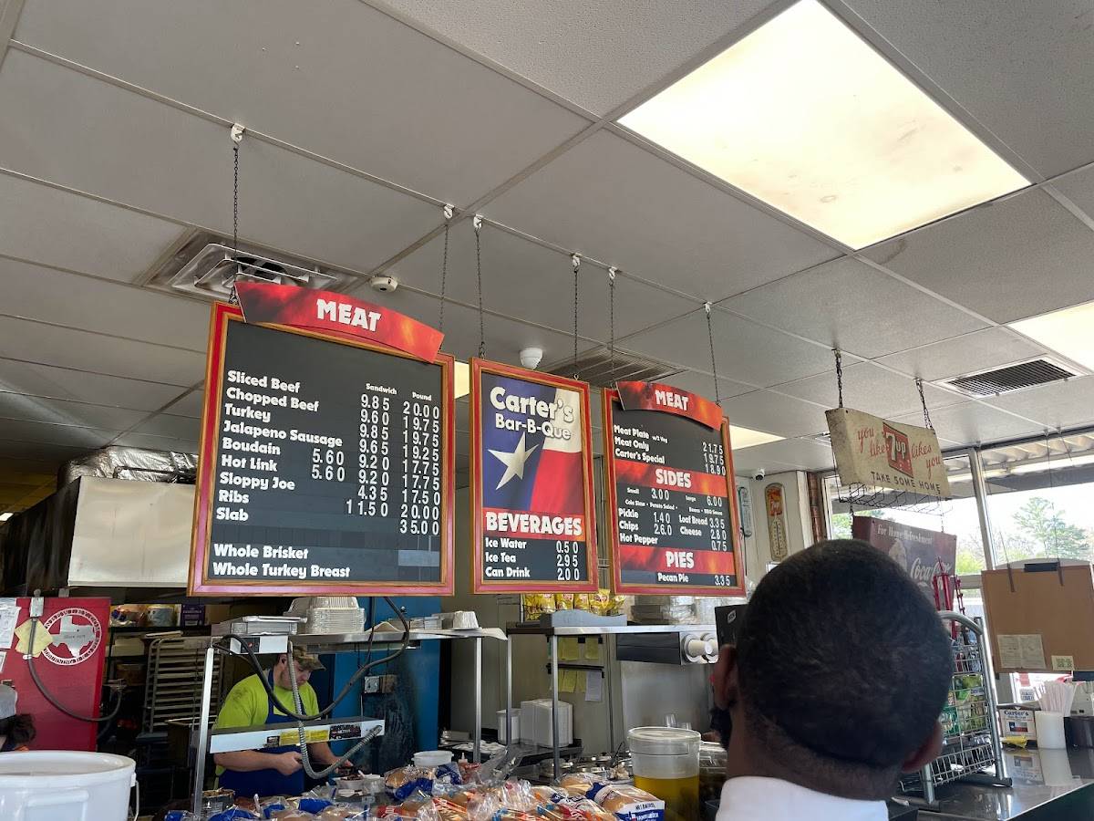 Menu at Carter's Bar-B-Que, Longview